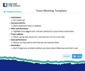 Daily Huddle Meeting Template - Meeting Agenda